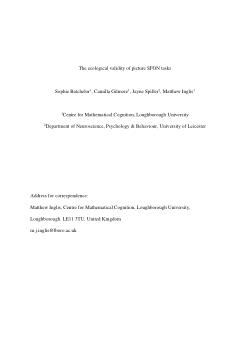 The ecological validity of picture SFON tasks