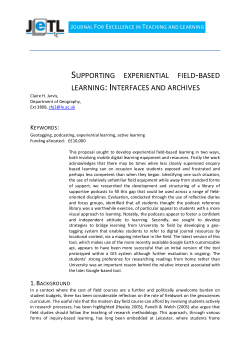Supporting Experiential Field-Based Learning: Interfaces and Archives