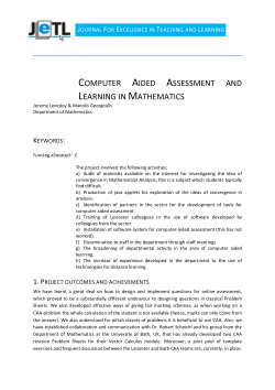 Computer Aided Assessment And Learning In Mathematics