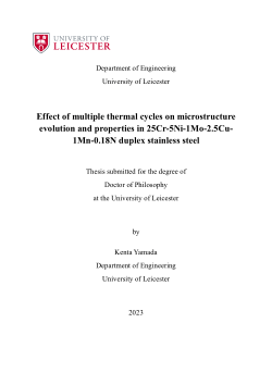 Effect of multiple thermal cycles on microstructure evolution and properties in 25Cr-5Ni-1Mo-2 ...