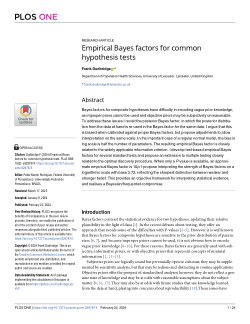 Empirical Bayes factors for common hypothesis tests
