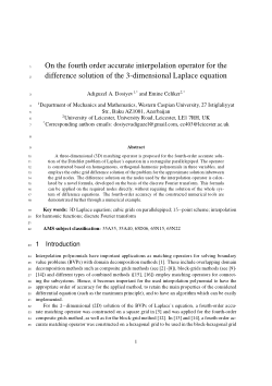 On the Fourth Order Accurate Interpolation Operator for the Difference Solution of the 3 ...