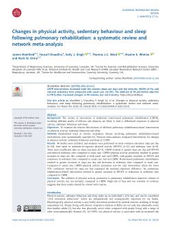 Changes in physical activity, sedentary behaviour, and sleep following pulmonary rehabilitation ...
