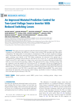 An Improved Mutated Predictive Control for Two-Level Voltage Source Inverter With Reduced ...