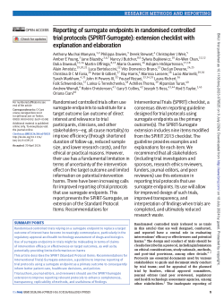 Reporting of surrogate endpoints in randomised controlled trial ...