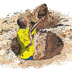 Digging a pit