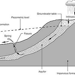 Artesian fissure spring