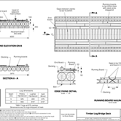 Timber log bridge deck