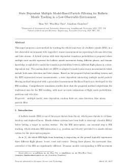 State dependent multiple model-based particle filtering for ballistic missile tracking in a low ...