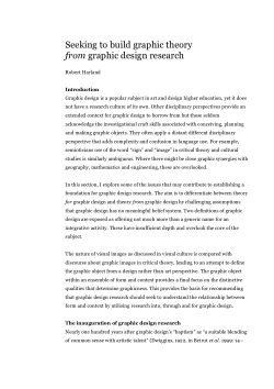 Seeking to build graphic design theory from graphic design research