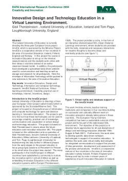 Innovative design and technology education in a virtual learning ...