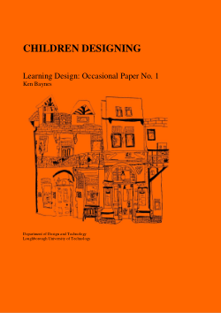Children designing: progression and development in Design and ...