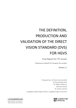 The definition, production and validation of the direct vision standard ...