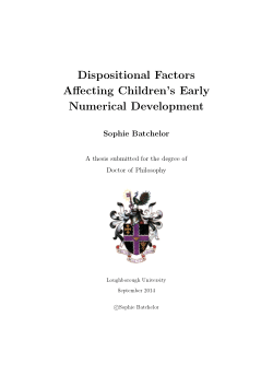 Dispositional factors affecting children's early numerical development