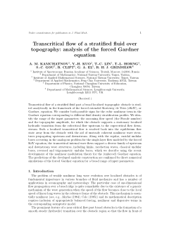 Transcritical flow of a stratified fluid over topography: analysis of ...