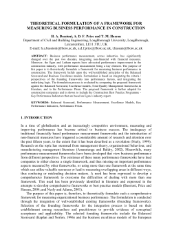 Theoretical formulation of a framework for measuring business ...