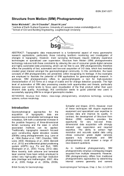 Structure from motion (SFM) photogrammetry