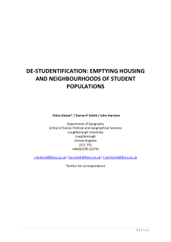 De-studentification: emptying housing and neighbourhoods of student ...