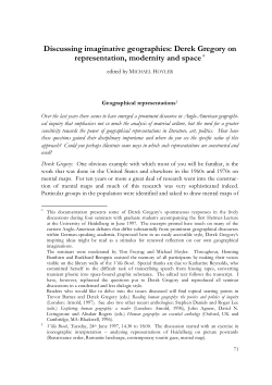Discussing imaginative geographies: Derek Gregory on representation ...