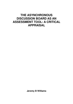 The asynchronous discussion board as an assessment tool: a critical ...