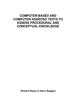 Computer-based and computer-assisted tests to assess procedural and ...
