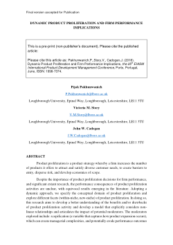Dynamic product proliferation and firm performance implications