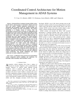 Coordinated control architecture for motion management in ADAS systems