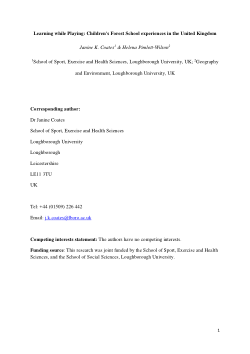 Learning while playing: Children's Forest School experiences in the ...