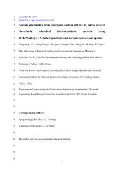 Acetate production from inorganic carbon (HCO3-) in photo-assisted ...