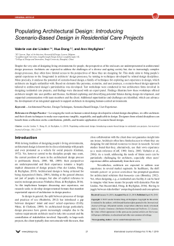 Populating architectural design: Introducing scenario-based design in ...