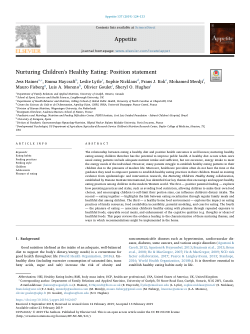 Nurturing children’s healthy eating: Position statement