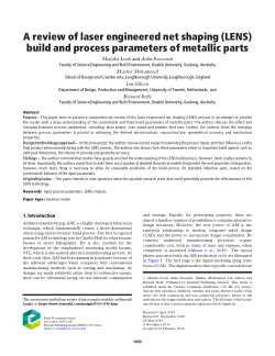 A review of laser engineered net shaping (LENS) build and process ...