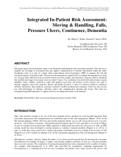 Integrated nursing risk assessment: Patient handling, falls, pressure ...