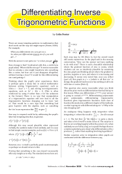 Differentiating inverse trigonometric functions