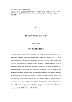 The modern discipline