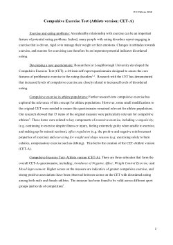 Compulsive Exercise Test (Athlete version; CET-A)