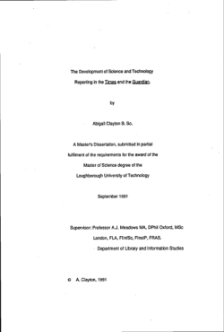 The development of science and technology reporting in The Times and ...