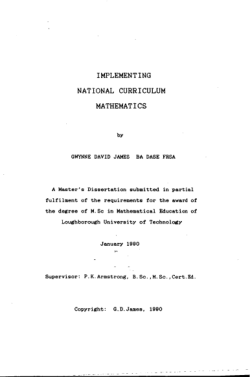 Implementing National Curriculum mathematics