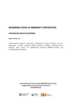 Designing COVID-19 Immunity Certificates: Integrated Service Blueprint