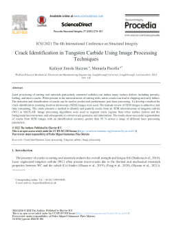 Crack identification in tungsten carbide using image processing techniques