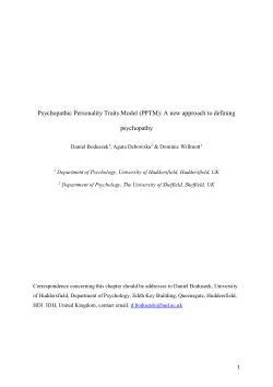 Psychopathic Personality Traits Model (PPTM): a new approach to ...