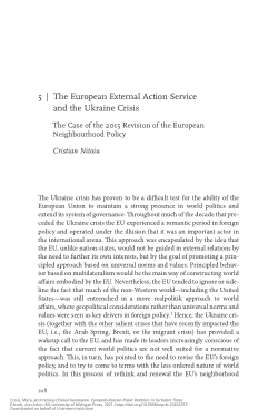 The European External Action Service and the Ukraine crisis: the case of the 2015 revision of ...