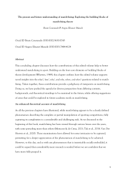 The present and future understanding of match-fixing: Exploring the ...