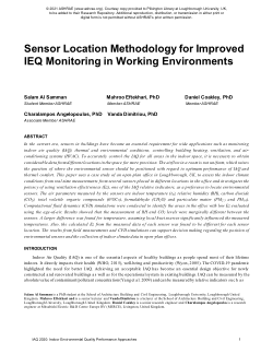 Sensor location methodology for improved IEQ monitoring in working environments