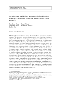 An adaptive multi-class imbalanced classification framework based on ensemble methods and deep ...