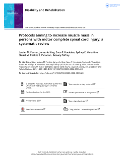 Protocols aiming to increase muscle mass in persons with motor complete ...