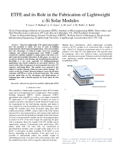 ETFE and its role in the fabrication of lightweight c-Si solar modules