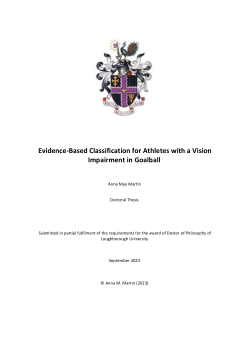 Evidence-based classification for athletes with a vision impairment in ...