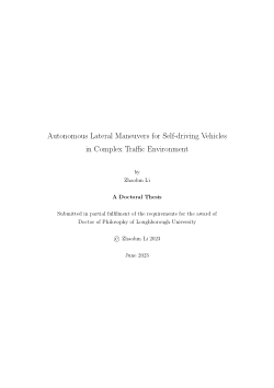 Autonomous lateral maneuvers for self-driving vehicles in complex ...