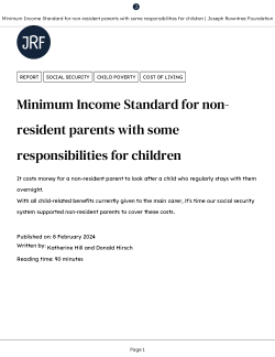 Minimum Income Standard for non-resident parents with some ...